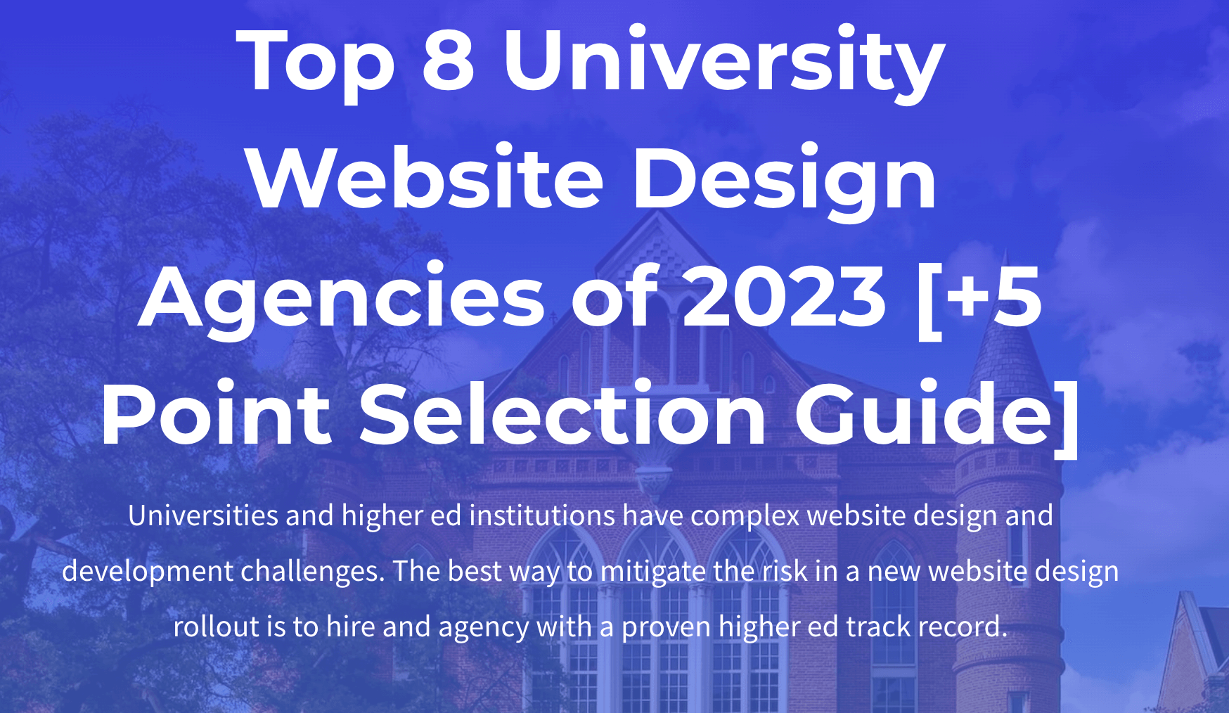 Top 8 University Website Design Agencies of 2025 - The Agency Arsenal